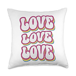 LGBTQ Rainbow Love Clothing Pansexual Flag Love Pride Pan Vintage Throw Pillow, 18x18, Multicolor