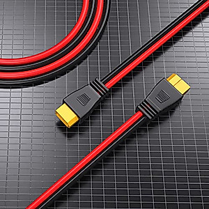 Goupchn XT60 Male to Female Connector 12AWG 10ft Extension Cable for RC Battery, Battery Pack, Solar Generator, Portable Power Station and Solar Panel