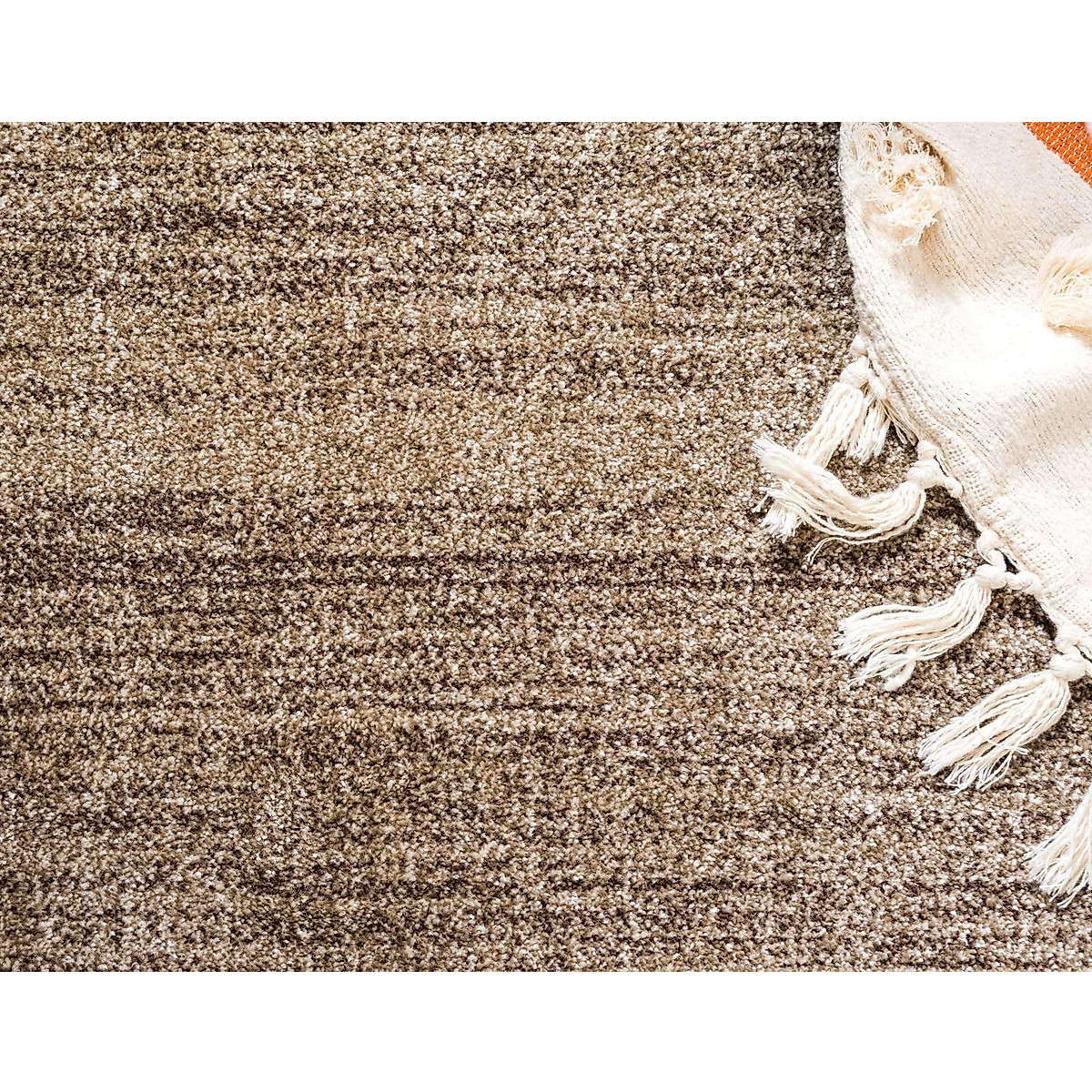 Unique Loom Del Mar Collection Area Rug - Maria (7' 1" x 10' Rectangle, Light Brown/ Ivory)