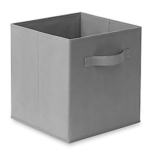 Casafield Set of 12 Collapsible Fabric Cube Storage Bins, Gray - 11" Foldable Cloth Baskets for Shelves, Cubby Organizers & More