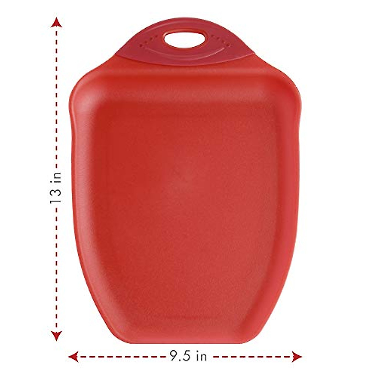 Dexas Chop & Scoop Cutting Board, 9.5 by 13 inches, Solid Red