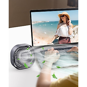 RJVW Small USB Desk Fan,3 Speeds Portable Table Fan, 4 inch Personal Mini Fan,Small Cooling Fan by USB Plug In, 360°Rotatable Desktop Fan for Home Office Bedroom Dorm Indoor Outdoor Summer Gift