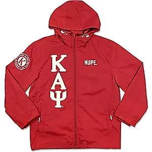 Kappa Alpha Psi Big Boy Divine 9 S7 Hooded Mens Windbreaker Jacket [Crimson Red - 4XL] (31623)