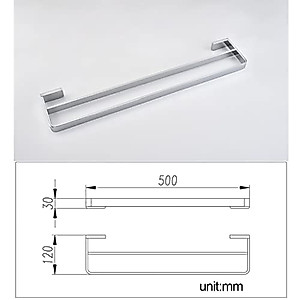 Bath Towel Bar Solid All Copper Double Rod Towel Rail, Bathroom Towel Rack, High-end Towel Bar Hardware Pendant Towel Holder (Color : 40CM)