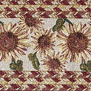 Brumlow Mills Sunflower Braided Pattern Rustic Floral Area Rug for Kitchen, Entryway, Bathroom Mat and Home Décor, 20" x 44"