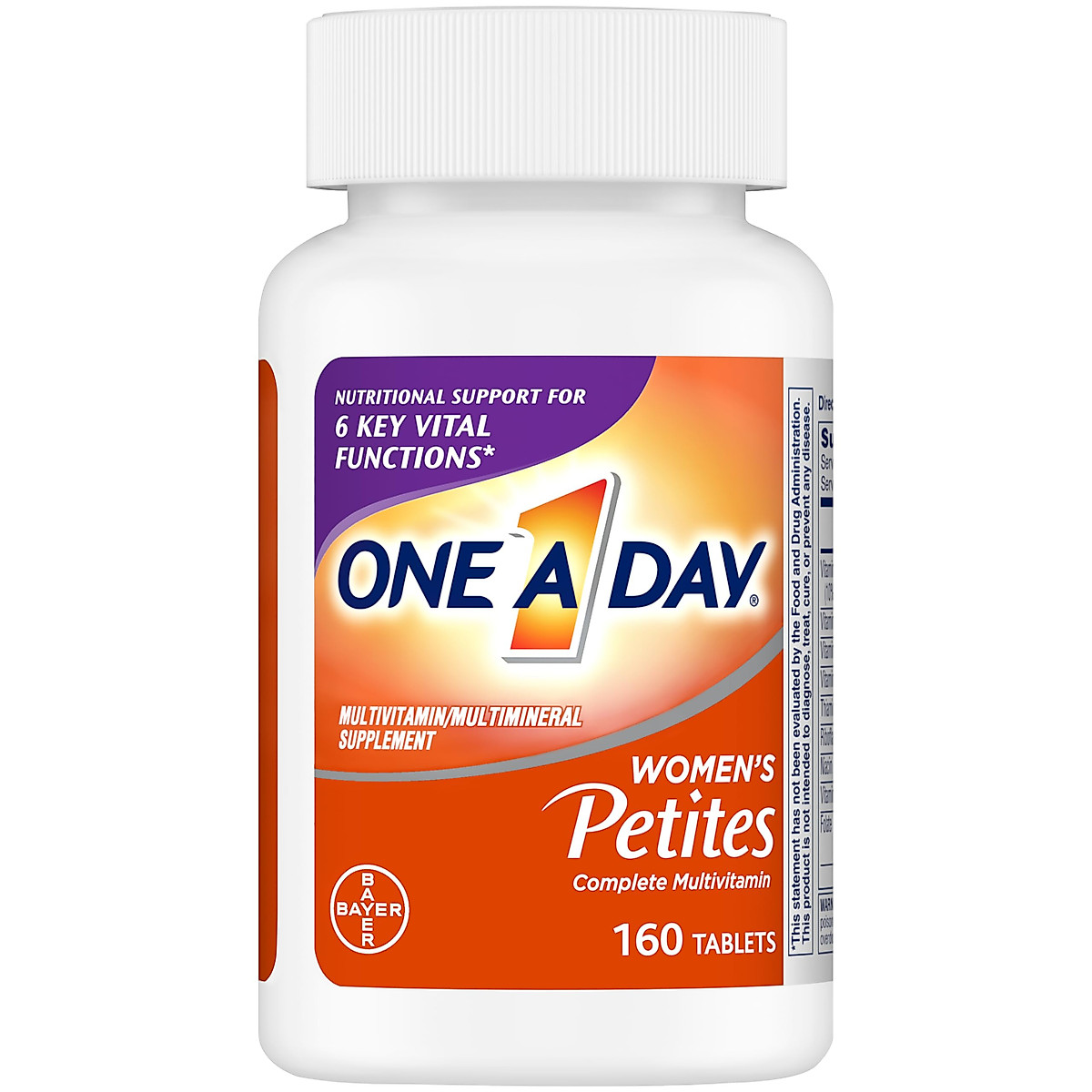 One A Day Women’s Petites Multivitamin,Supplement with Vitamin A, C, D, E and Zinc for Immune Health Support, B Vitamins, Biotin, Folate (as folic acid) & more,Tablet, 160 count