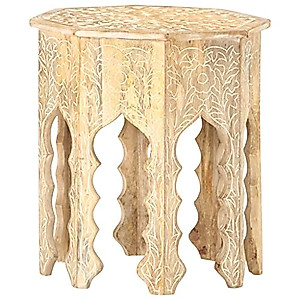 QJBSAVVA Side Table Ø18.9 Solid Mango Wood,Large Space Dresser Entry Tables Narrow end Table Couch Table Suitable for Home, Office, Bedroom, Meeting Room