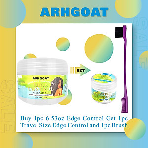 ARHGOAT Edge Control Perfect Performance Long Lasting No White Residue Extreme Strong Hold High Shining with Aloe Natural Formula Hair Gel for Women, 6.53 Ounces (PACK OF 1)