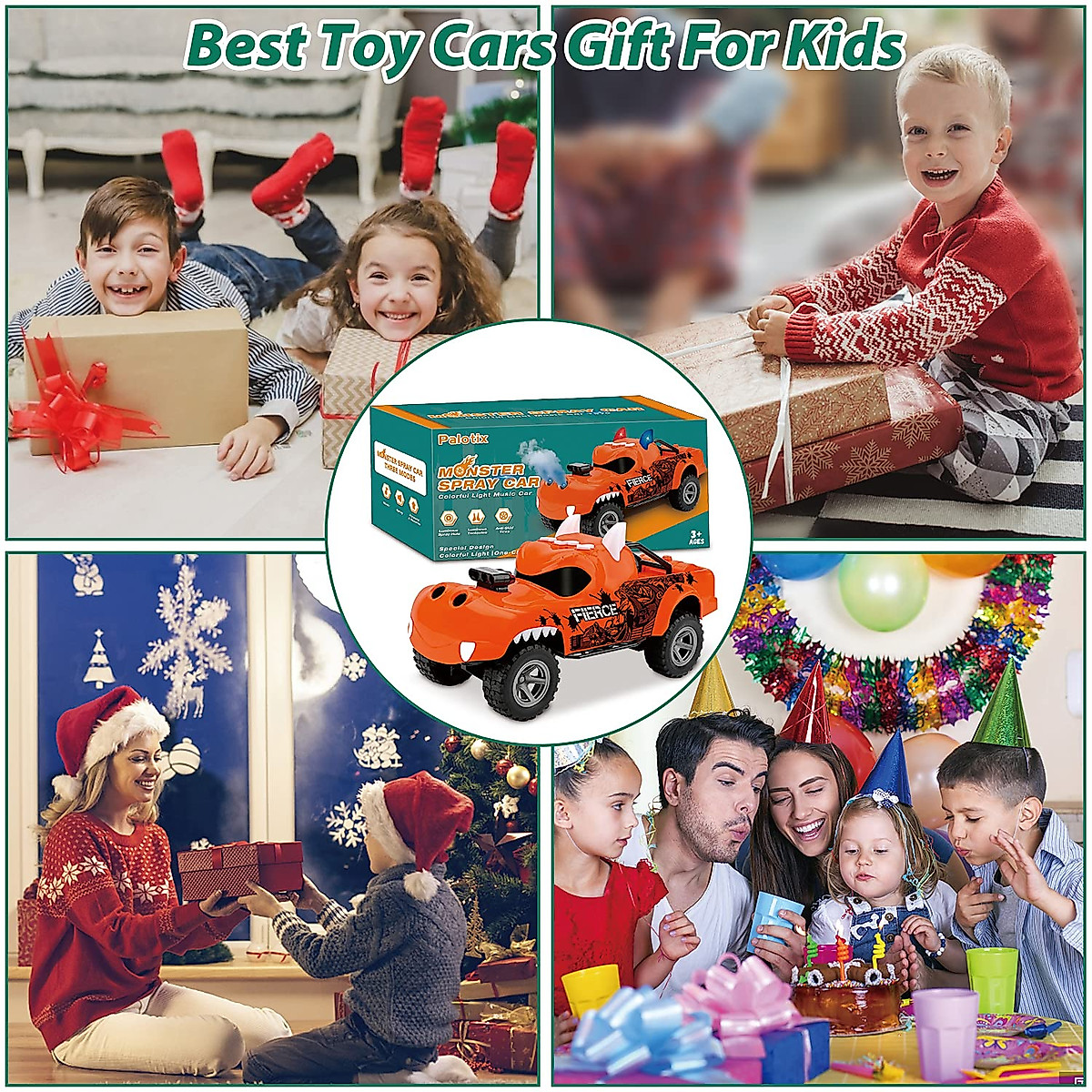 Dinosaur Toys for Boy Toys - Dino Monster Spray Truck for Boys | Dynamic Kids Toys with Three Modes Game Spray Light | Toddler Toy Cars for Age 3 4 5 6 7 Boy Girl Gift | Dinosaur Toys for Kids 3-5 5-7