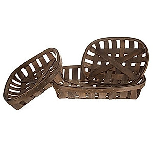 Tobacco Basket Set, 3 Medium Baskets, Farmhouse Wall Decor