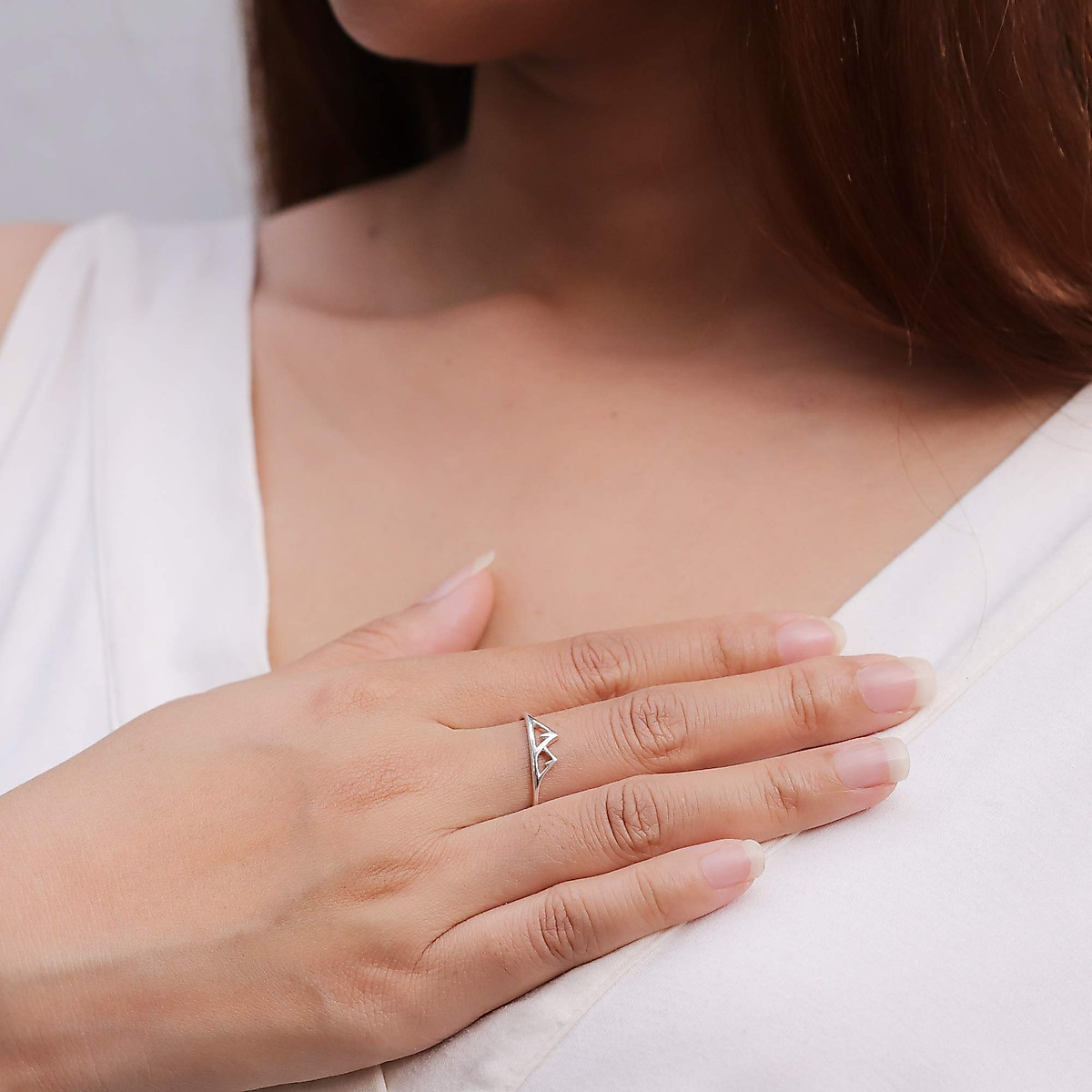 Boma Jewelry Sterling Silver Mountain Range Peak Ring, Size 8