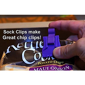 The Amazing Sock Clip Sock Holder, 32 Clips, Yellow, Made in U.S.A.