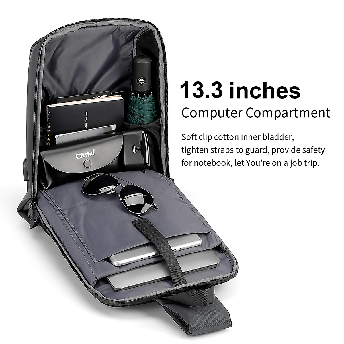 VGOAL Sling Backpack Men'S Chest Bag Shoulder Crossbody Sling Backpack for Men with USB Charging Port