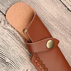Morezing Hunting Fix Blade Knife Sheath Leather Cover for 4.5 inch to 5 inch Blade Knives - Brown