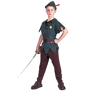 Disguise Disney Peter Pan Boys' Costume, Green, Medium