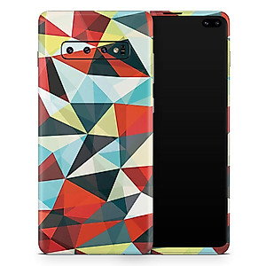 DesignSkinz Vector Red and Blue 3D Triangular Surface Protective Vinyl Decal Wrap Skin Cover Compatible with The Samsung Galaxy S20 (Screen Trim & Back Glass Skin)