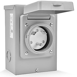 RVMATE 30Amp Generator Power Inlet Box, NEMA TT-30P 120 Volt 3600W Power Inlet Box, Waterproof for Outdoor Use, ETL Listed