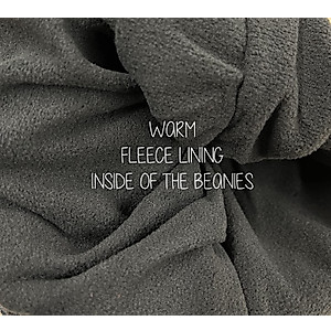 INK STITCH CP91L Custom Text Stitching Design Your Own Fleece Line Beanie Hats (Black)