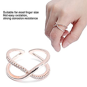 Jewelry Ring, Alloy Exquisite Design Knuckle Ring Beautiful Appearance for Anniversary for Birthday(02 Rose Gold WG0-0342)