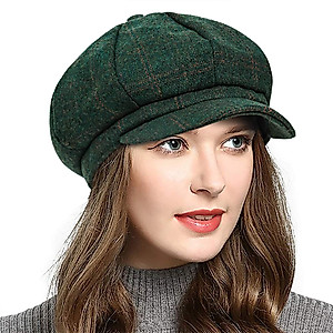 PanPacSight Women's Newsboy Hats Fall Wool Cabbie Beret Tweed Girls Paperboy Cap