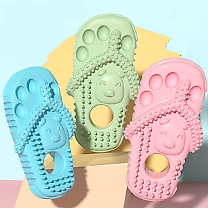 ROMIRUS Pet Dog Chew Toys Slippers Teething Toys for Small Dogs, 3 Pack Durable Rubber Shoe Slippers for Teeth Cleaning and Protecting Oral Health