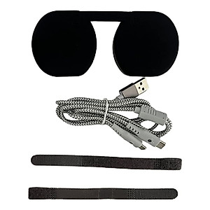 VR Lens Cover Protector+Charging Cable for PS VR2,Dust Proof Cover Protective Lens Caps for Headset,2 in1 Type-C Charging Cord for Touch Controller