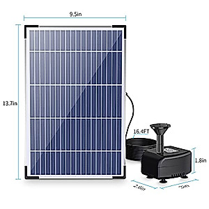 Solar Water Fountain Outdoor, 12 Watt Solar Fountain Pump Kit, Solar Water Pump Kit Adjustable with 7 Water Styles for Garden Fish Pond Pool Hydroponics Bird Bath