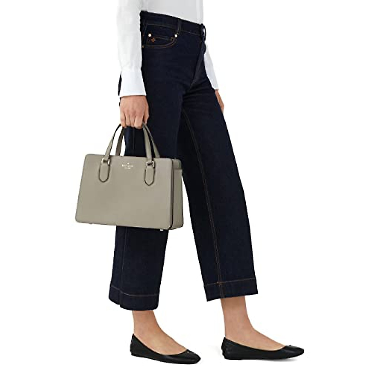 Kate Spade Laurel Way Reese Leather Crossbody Bag Purse Handbag (Thunder Cloud)