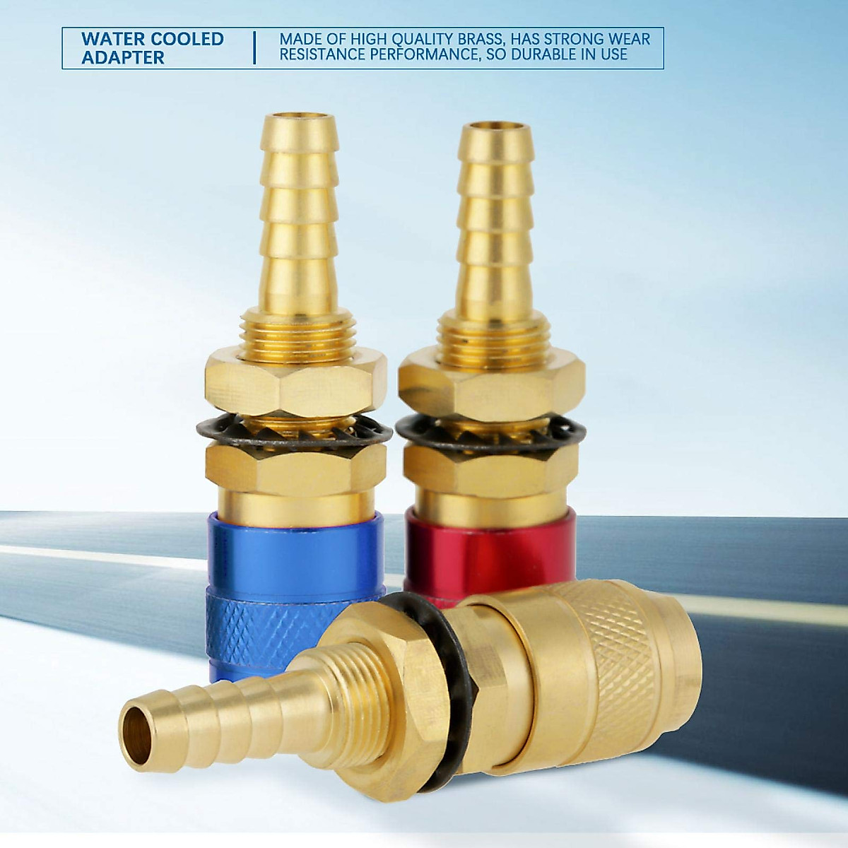 3Pcs Quick Connectors 8mm Brass Connector Fitting Water Cooled & Gas Adapter Argon Quick Connect Fittings for TIG Welding Torch