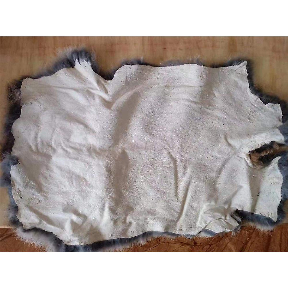 4pack Natural Tanned Rabbit Fur Pelt Real Rabbit Skin Hide Pelts (10" by 12" Rabbit Pelt with Sewing Quality Leather) (Natural Yellow Tanned)