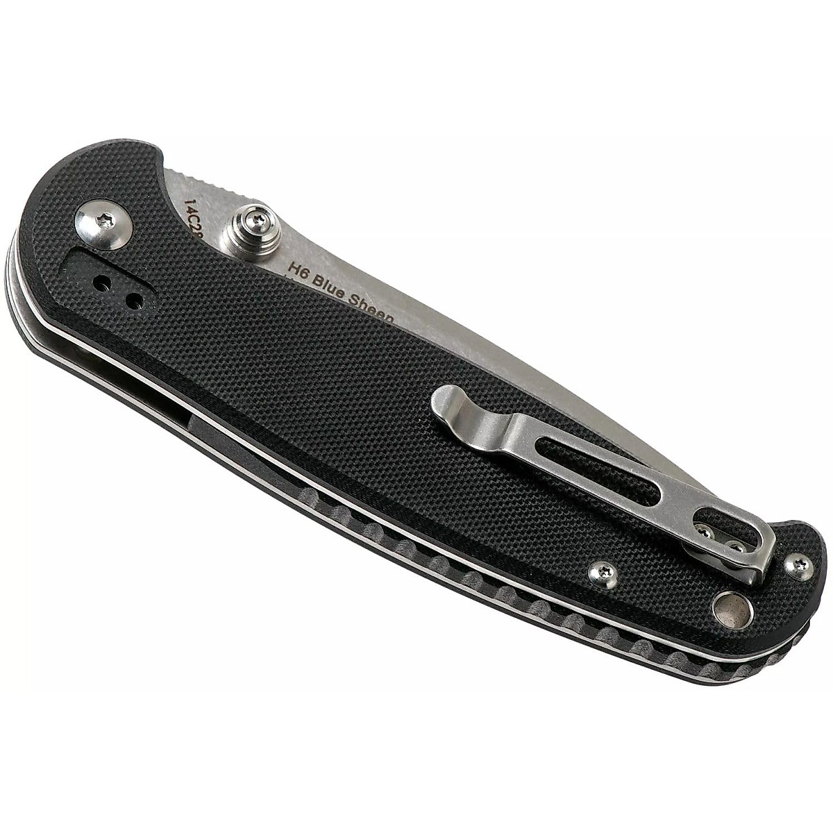 Real Steel Knives H6 Blue Sheep Folding Knife - 3.74" Alleima 14C28N Stonewashed Blade, Black G10 Handle, Liner Lock - Perfect for Camping, and Daily Cutting Tasks - Hunting Knife for Men Women