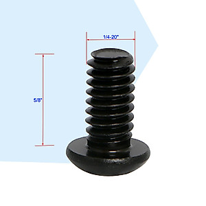 Aopin 1/4-20 x 5/8" Hex Socket Cap Screws, Button Head Socket Cap Screws, 10.9 Grade Alloy Steel, Black Oxide Finish, Fully Threaded, 50Pcs