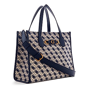 GUESS Izzy 2 Compartment Tote, Navy Logo
