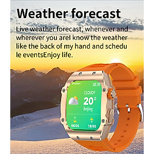 Smart Watch (Dial/Call) Outdoor Sports Watch for Men Waterproof Smartwatches 1.91 Super Large HD Touch Screen Heart Rate and Sleep Monitor Bluetooth Call for iOS Android Phone，55 Orange