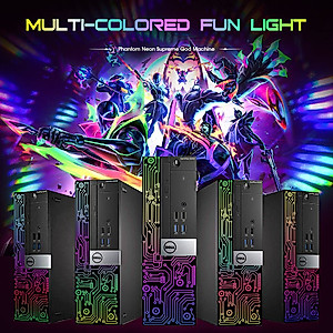 Dell OptiPlex Desktop Computers PC with Dual Koorui 24 Inch Monitor Bundle, Intel Core i7-6700, 16GB Ram 512GB M.2 NVMe SSD, Built-in WiFi and Bluetooth, RGB Light, Windows 10 Pro (Renewed)