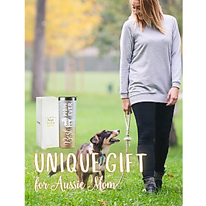 Onebttl Australian Shepherd Gifts for Women, Aussie Mom Gifts, 20 oz Glitter Silver-Gold Insulated Tumbler - Best Aussie Mom Ever