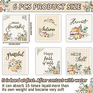 6pc Fall Pumpkins Swedish Dishcloths Thanksgivings Kitchen Dish Towels Happy Harvest Kitchen Towels Fall Leaves Pumpkin Hand Towels Give Thanks Kitchen Supplies Pumpkin Floral Bathroom Decorations