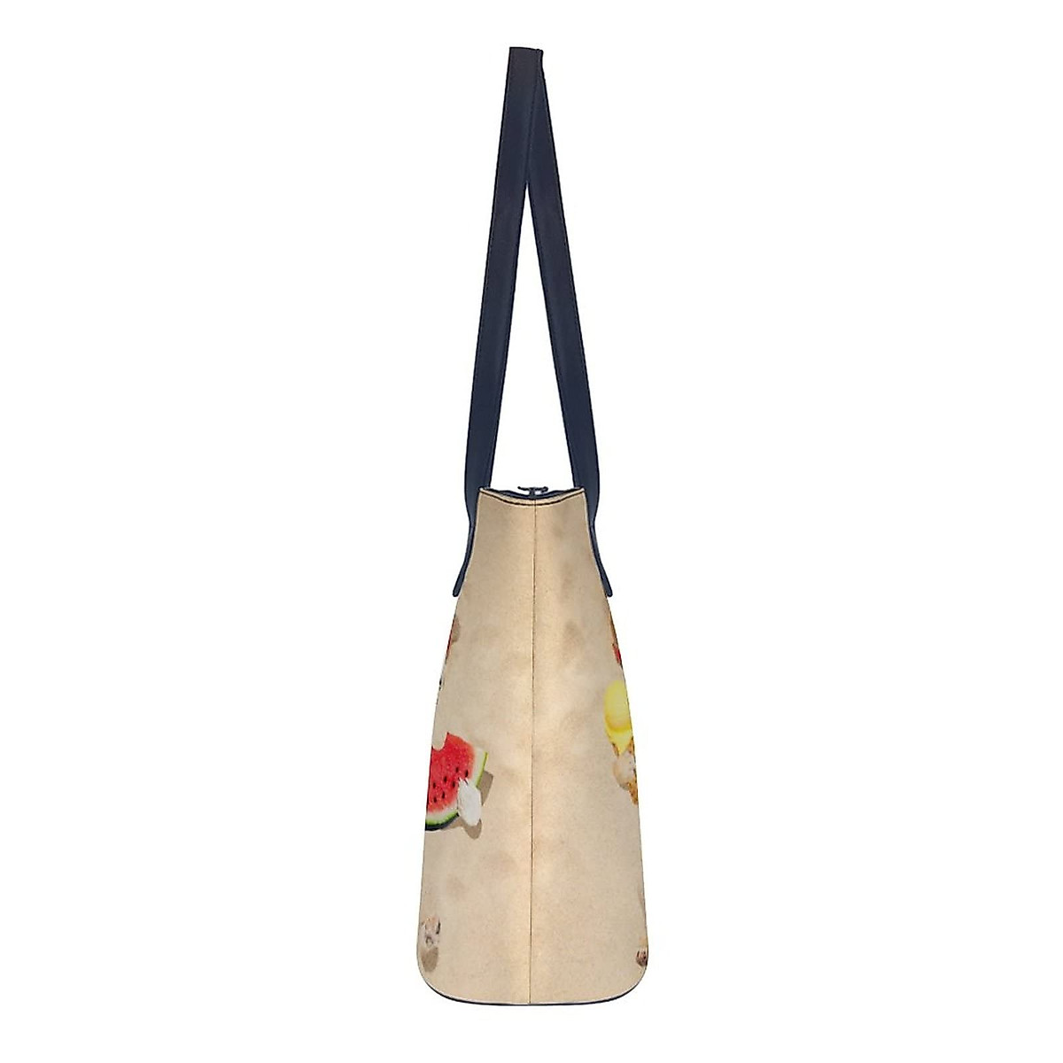 Funny Couple of Dogs at The Beach Women's Tote Bag PU Leather Shoulder Bag Handbags Purse For Work Shopping Travel