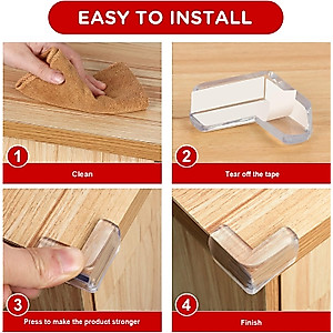 8 Pack Corner Guards Baby Proofing Furniture Corner & Edge Safety Bumpers Corner Covers Protectors Baby Proof Bumper & Cushion to Cover Sharp Furniture & Table Edges (L Shape)