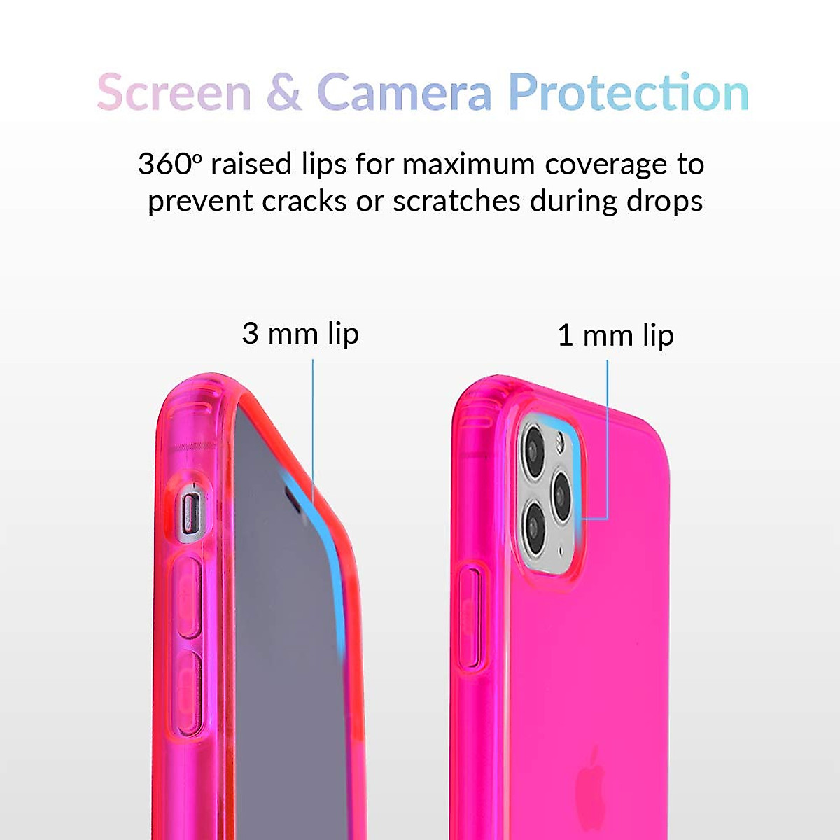 VELVET CAVIAR Compatible with iPhone 11 Pro Max Case Neon Pink - Cute Clear Protective Phone Cover for Women, Girls (Hot Pink)