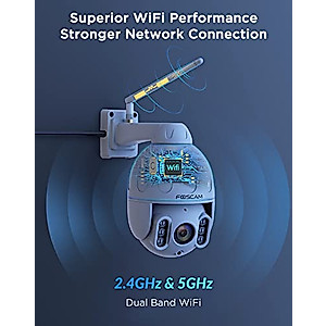 FOSCAM SD4 2k 4MP Outdoor Security Camera, 5G/2.4GHz WiFi PTZ IP Surveillance Camera with 4X Optical Zoom, Smart AI Human Detection, 2-Way Audio, 165ft Night Vision, CMOS Image Sensor, IP66
