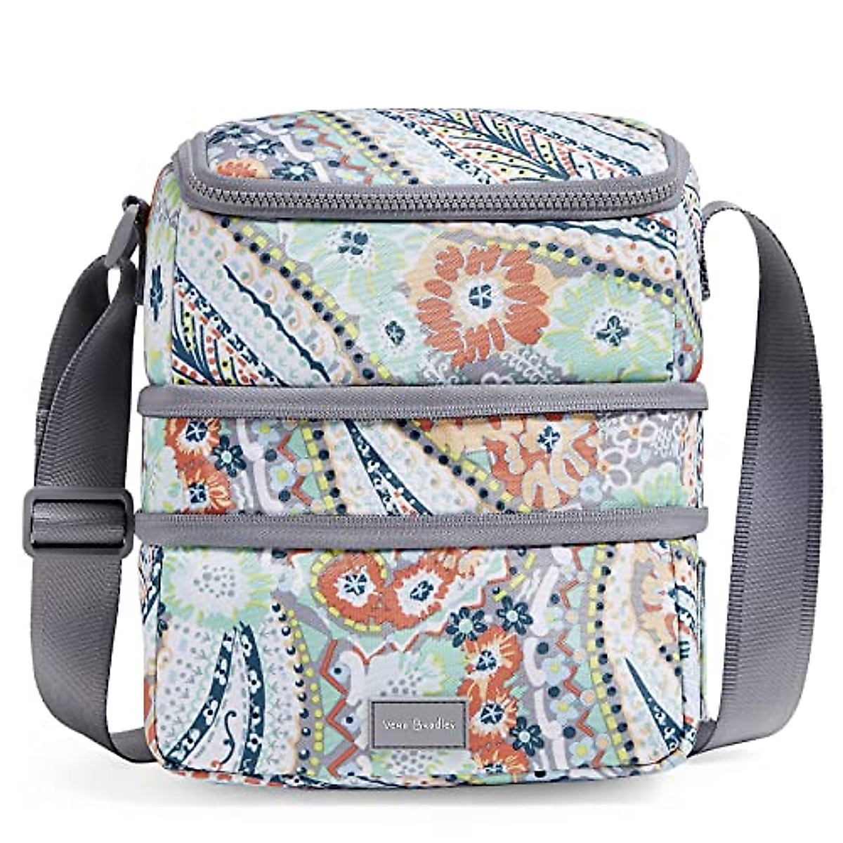 Vera Bradley Women's Recycled Lighten Up Reactive Expandable Lunch Cooler Lunch Bag, Citrus Paisley, One Size