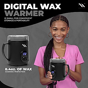 NOVA Melt Warmer for Hair Removal - Mini Waxing Kit with 4oz/125g Hard Wax Tablets, 1.1lb Waxing Sticks - Ideal for Face, Body, and Sensitive Areas