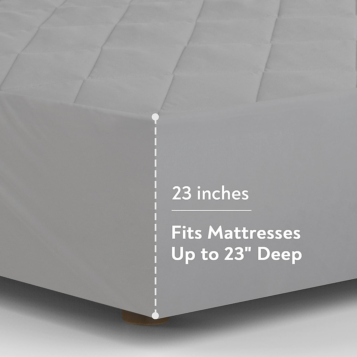 Queen Mattress Pad, Soft Quilted Air Mattress Topper Queen with Extra Deep Pocket, Breathable and Noiseless Air Mattress Cover Queen Size Mattress Pad Fits Up to 23 Inch, Grey