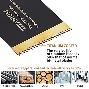 Savoriee 30PCS Oscillating Saw Blades, Universal Titanium Multitool Blades for Wood Plastics Metal, Quick Release Multi Tool Kits Fit Bosch Ryobi Milwaukee Rockwell Fein Makita