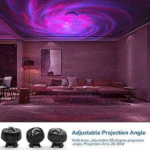 Cadrim 【Upgrade】 Star Projector, Galaxy Light Projector with Bluetooth Speaker and Remote, Night Light Projector for Adults and Kids, Largest Coverage Area, Changable Nebula and Galaxy Shapes