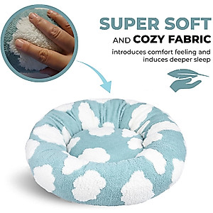 Whiskers & Friends Cat Bed, Cat Beds for Indoor Cats Washable, Small Dog Bed Calming Pet Bed, Cat Beds & Furniture, Large Cat Bed, Kitty Kitten Bed