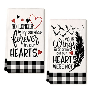 GEEORY 4th of July Kitchen Towels for Memorial Day Decor Buffalo Plaid Patriotic Dish Towels 18x26 Inch Ultra Absorbent Bar Drying Cloth Hand Towel for Kitchen Bathroom Party Home Decorations Set of 2