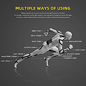 OK TAPE Kinesiology Tape 10 inches Precut, 20 Strips, Cotton Elastic Athletic Tape Latex Free, 2inch x 16ft, Light Blue