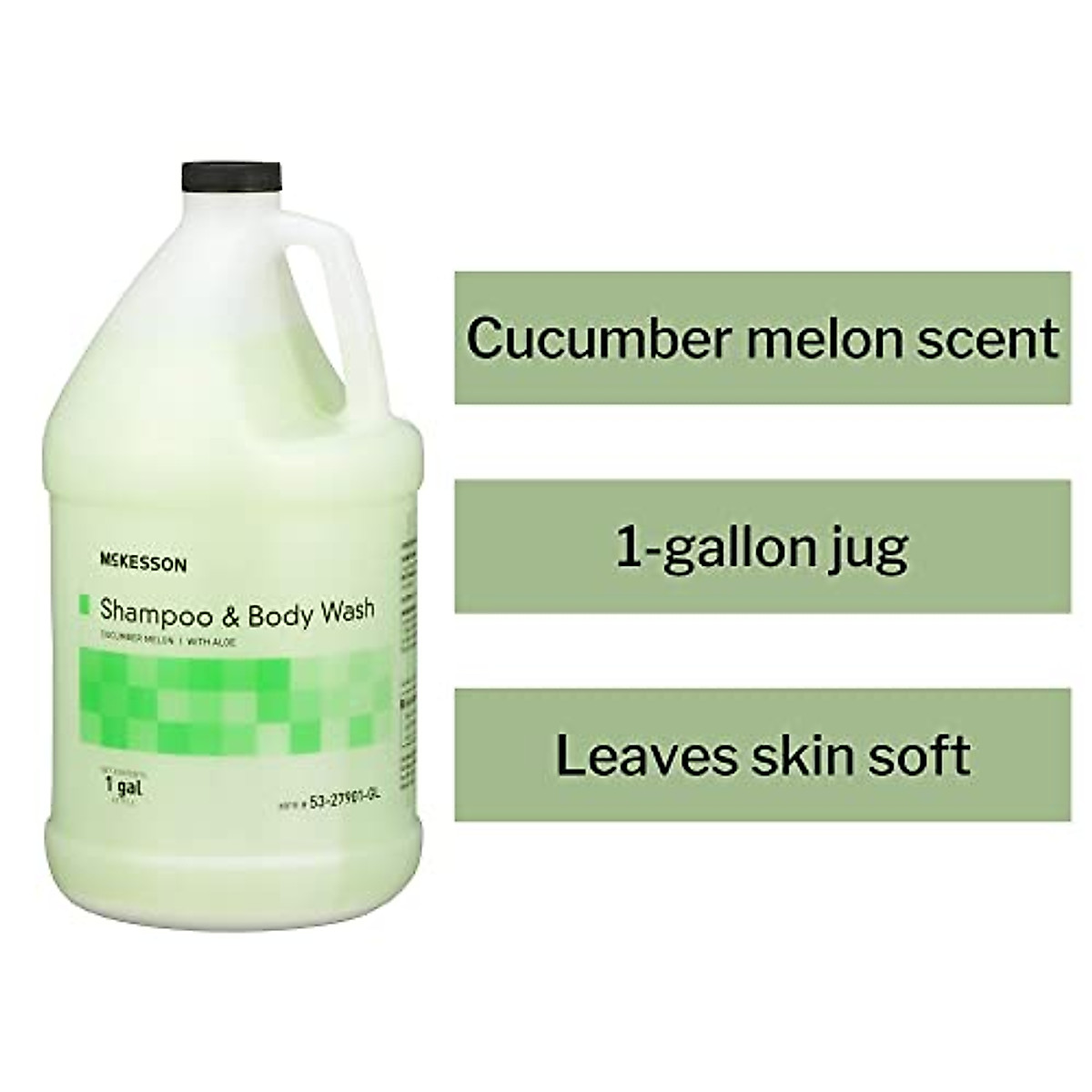 McKesson Body Wash and Shampoo with Aloe, Cucumber Melon Scent, 1 gal, 1 Count